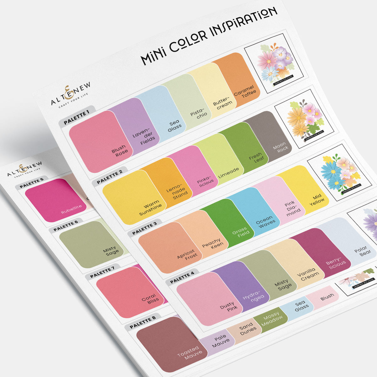 Free Printable Color Palette for | 12 Altenew Ink Color Combinations