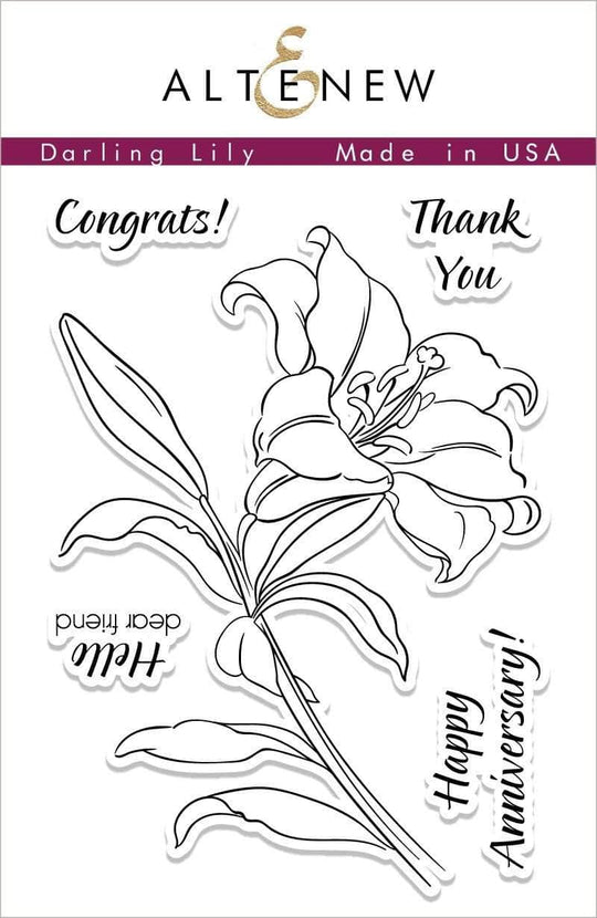 Darling Lily Stamp Set | Beautiful Floral Clear Stamps | Altenew