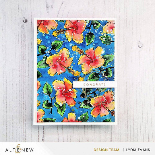 Mini Hibiscus Stamp Set | Altenew - Floral Clear Stamps for Crafts