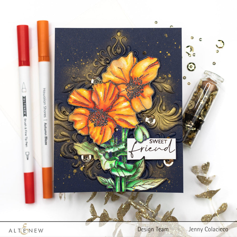 Paint-A-Flower: Himalayan Poppy Outline Stamp Set | Altenew