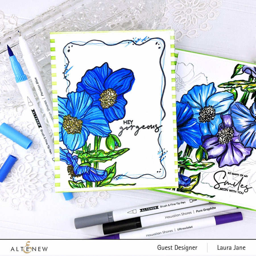 Paint-A-Flower: Himalayan Poppy Outline Stamp Set | Altenew