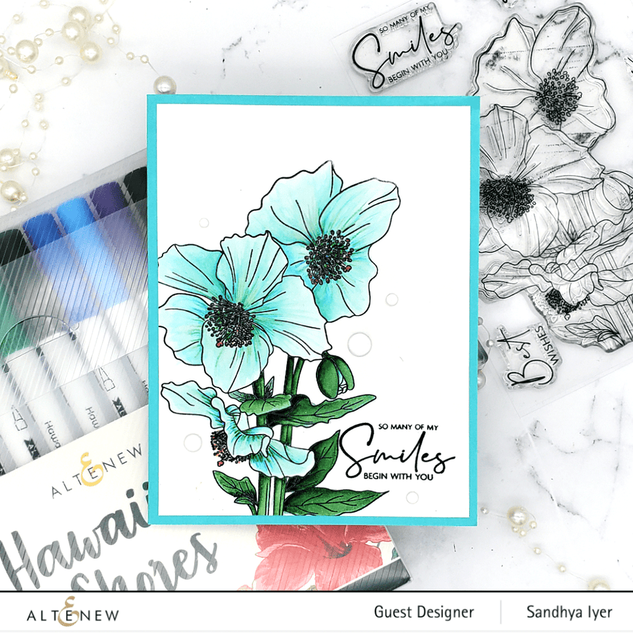 Paint-A-Flower: Himalayan Poppy Outline Stamp Set | Altenew