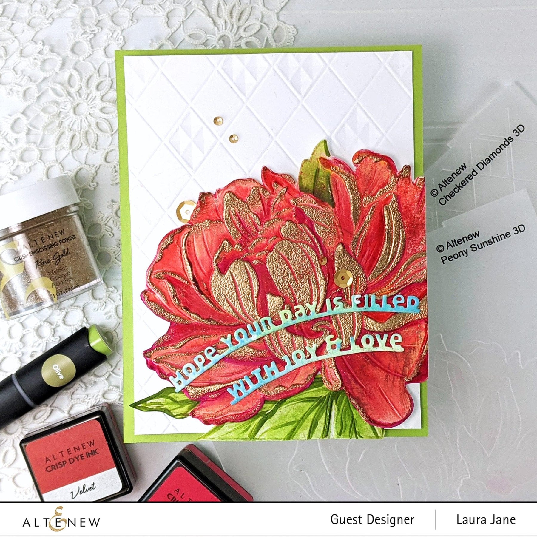 Peony Sunshine 3D Embossing Folder | Altenew