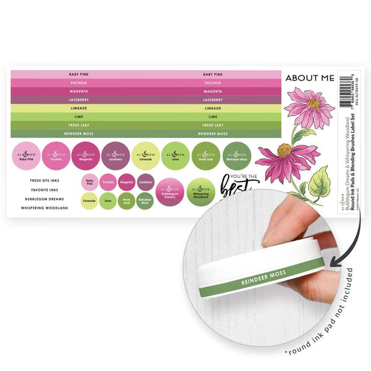 Round Ink Pads & Blending Brushes Label Set - Whispering Woodland ...