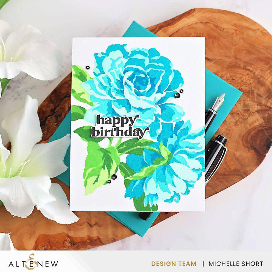 Stencil Art: Majestic Roses Layering Stencil Set (7 in 1) | Altenew