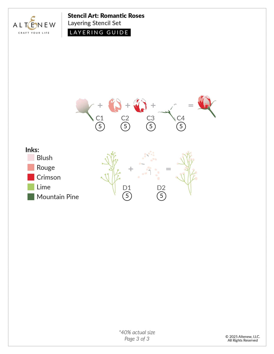 Stencil Art: Romantic Roses Layering Stencil Set (6 in 1) | Altenew